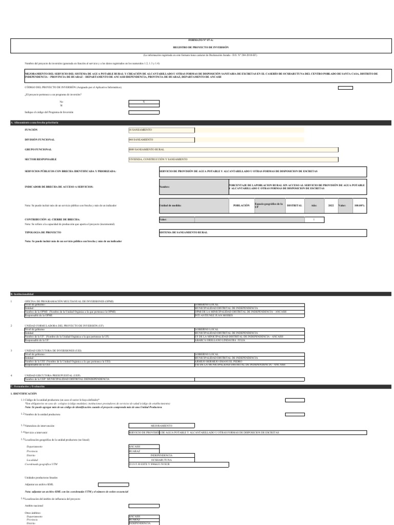 Registro de Pip - Formato 7a | PDF | Tubería (transporte de fluidos ...