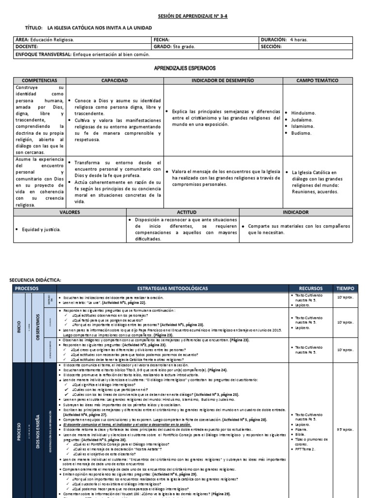 Tema 2 Sesión Quinto de Secundaria | PDF | Fe | Dios