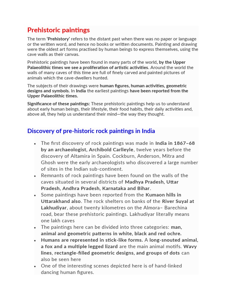 Prehistoric Paintings Pdf