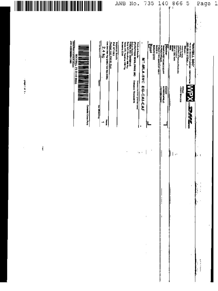 Logistics Document for Export | PDF | Finance & Money Management