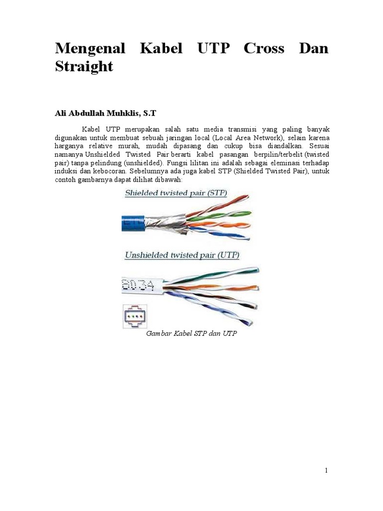 Mengenal Kabel UTP Cross Dan Straight | PDF