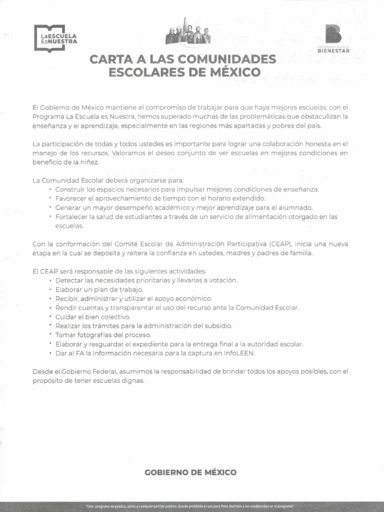 Carta a La Comunidad | PDF