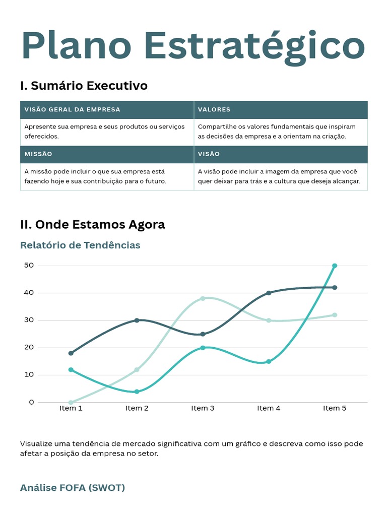 Modelo de Plano Estratégico | PDF | Análise SWOT | Economias