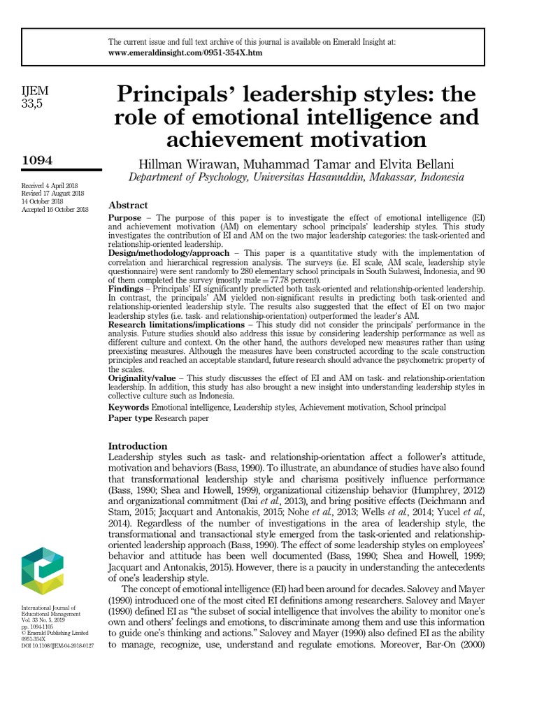 5.Principals’ Leadership Styles | PDF