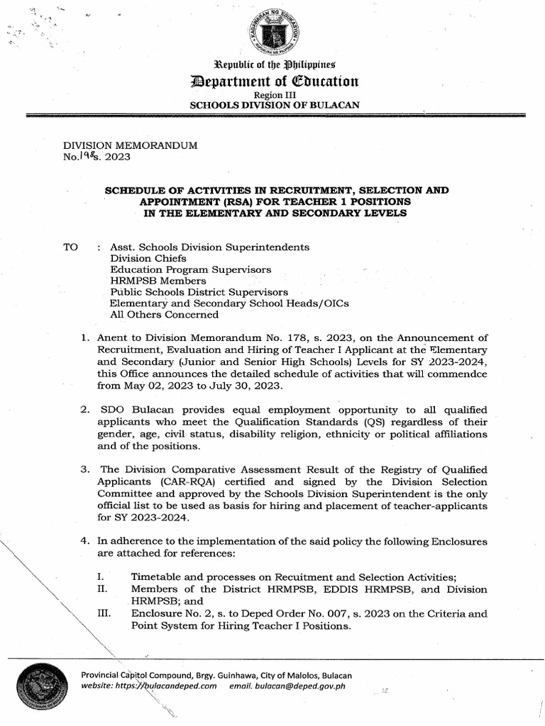 Div Memo No. 198 S. 2023 | PDF