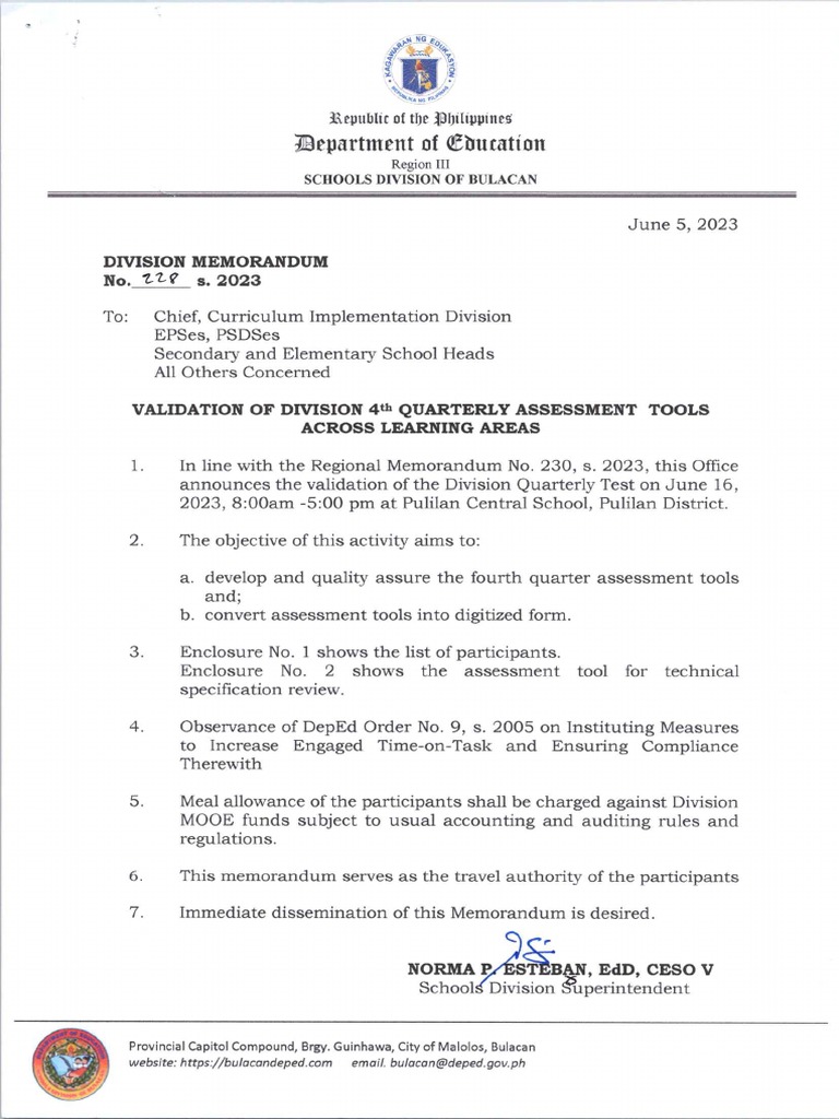 Div Memo No. 228 S. 2023 | PDF