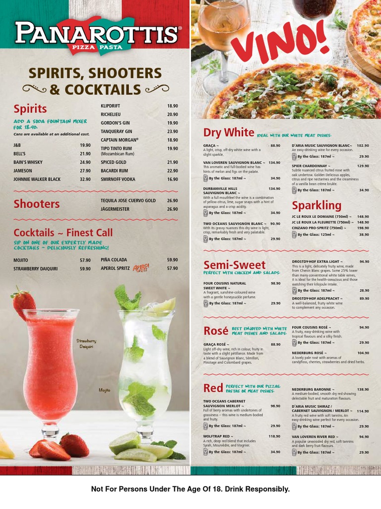 Panarottis Wine List | PDF