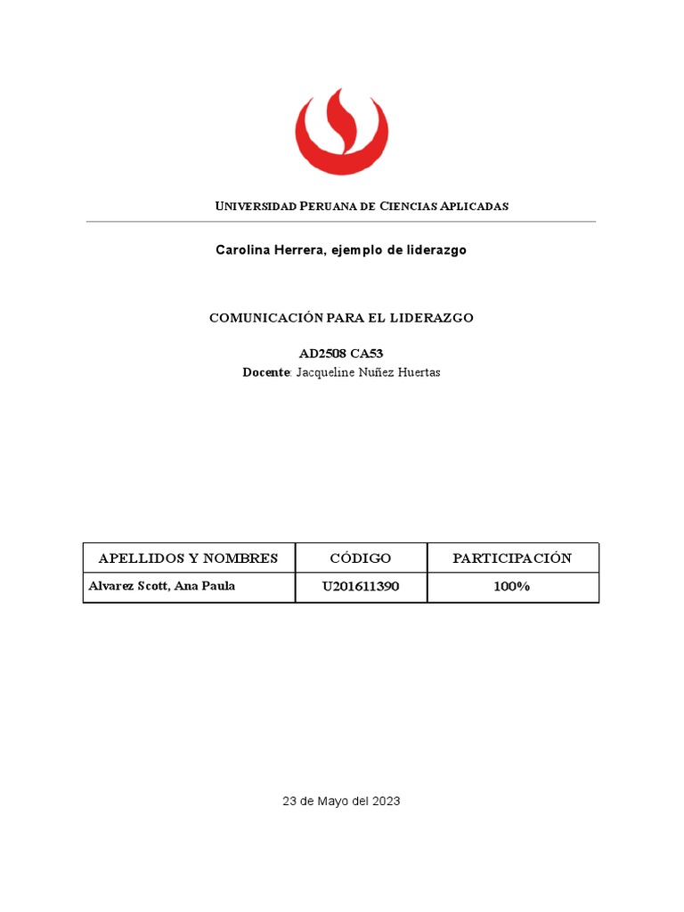 AD2508 CA53 - S10 Alvarez Scott Ana Paula | PDF | Liderazgo | Moda
