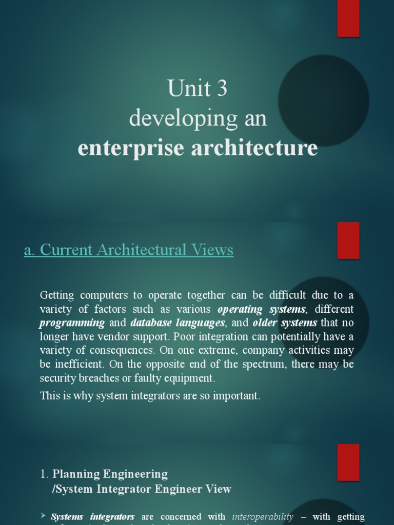 UNIT 3 Developing An Enterprise Architecture | PDF | Software | System