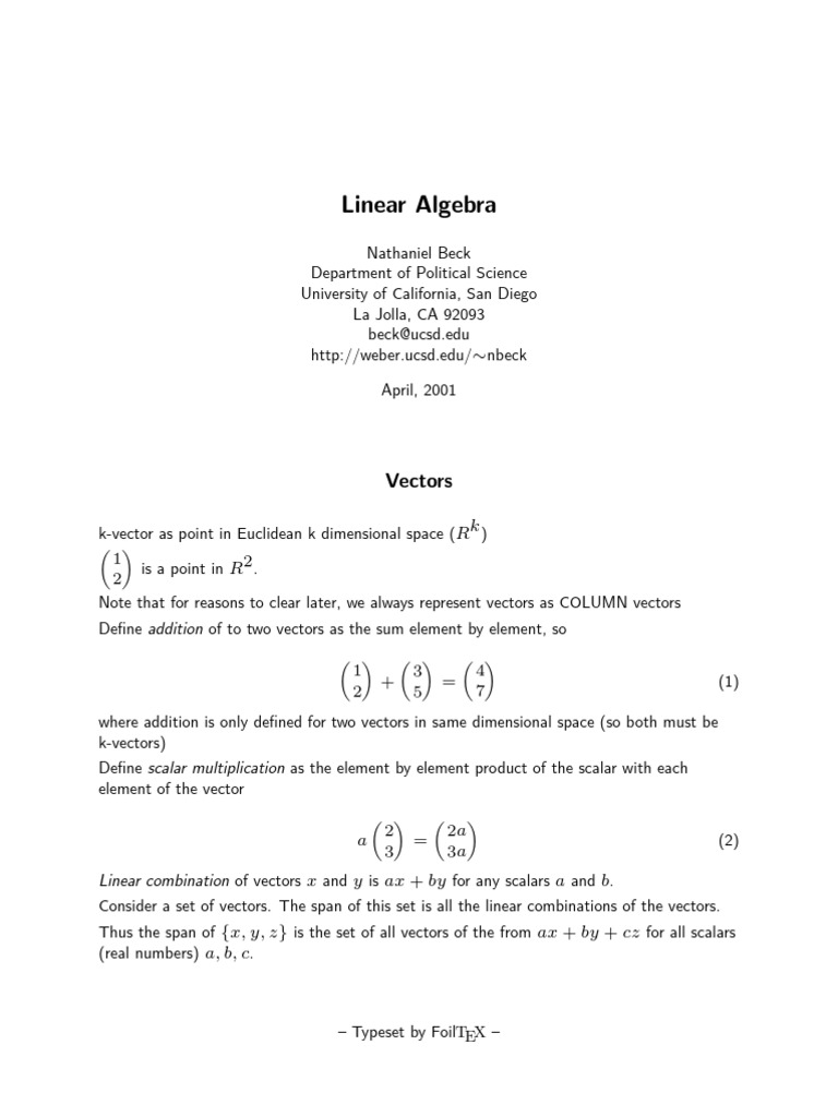 Understanding Linear Algebra Concepts | PDF | Matrix (Mathematics ...