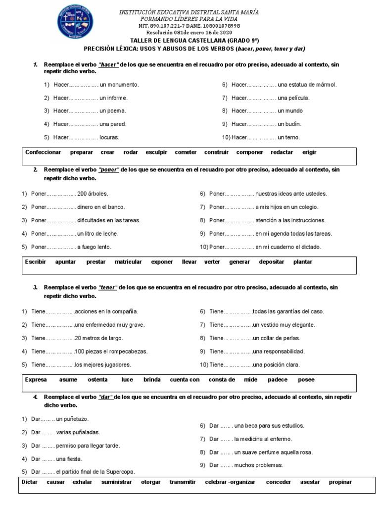 Taller Grado 9° # 3 | PDF