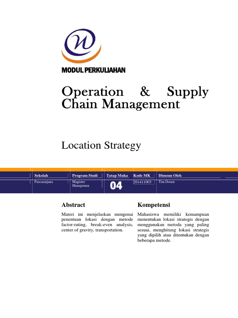 4 Modul OSCM (Location Strategy) FN | PDF