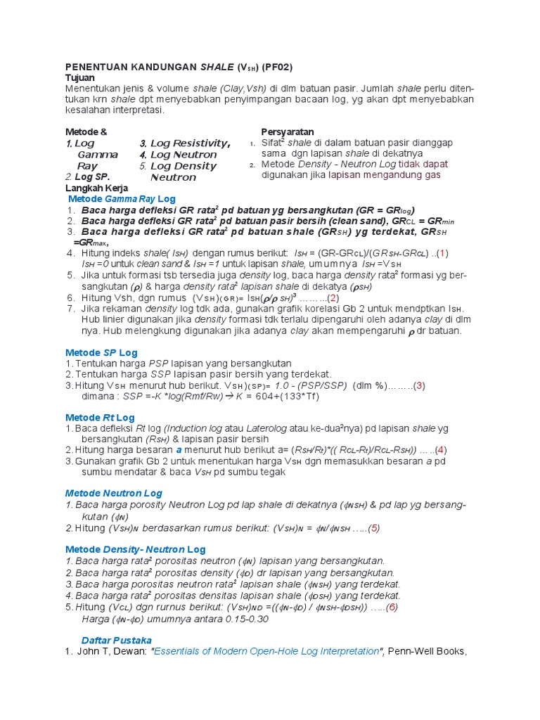 2-Menentukan Vshale (PF02) | PDF