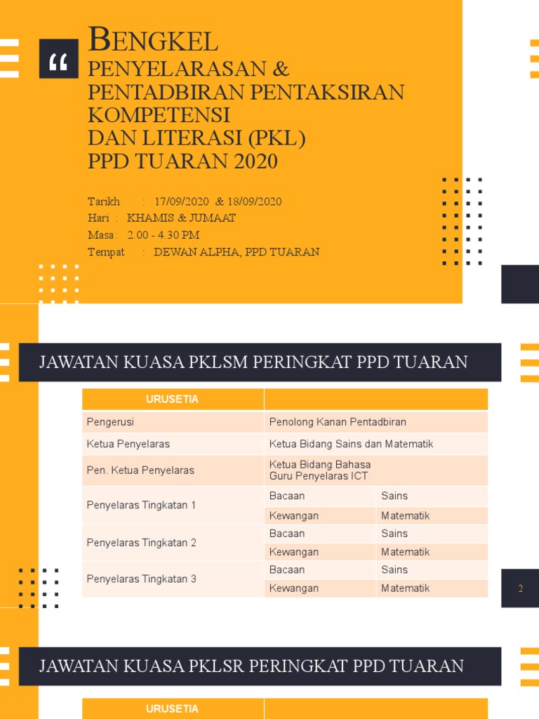 Bengkel Penyelarasan PKL SPB PPD TUARAN 2020 | PDF
