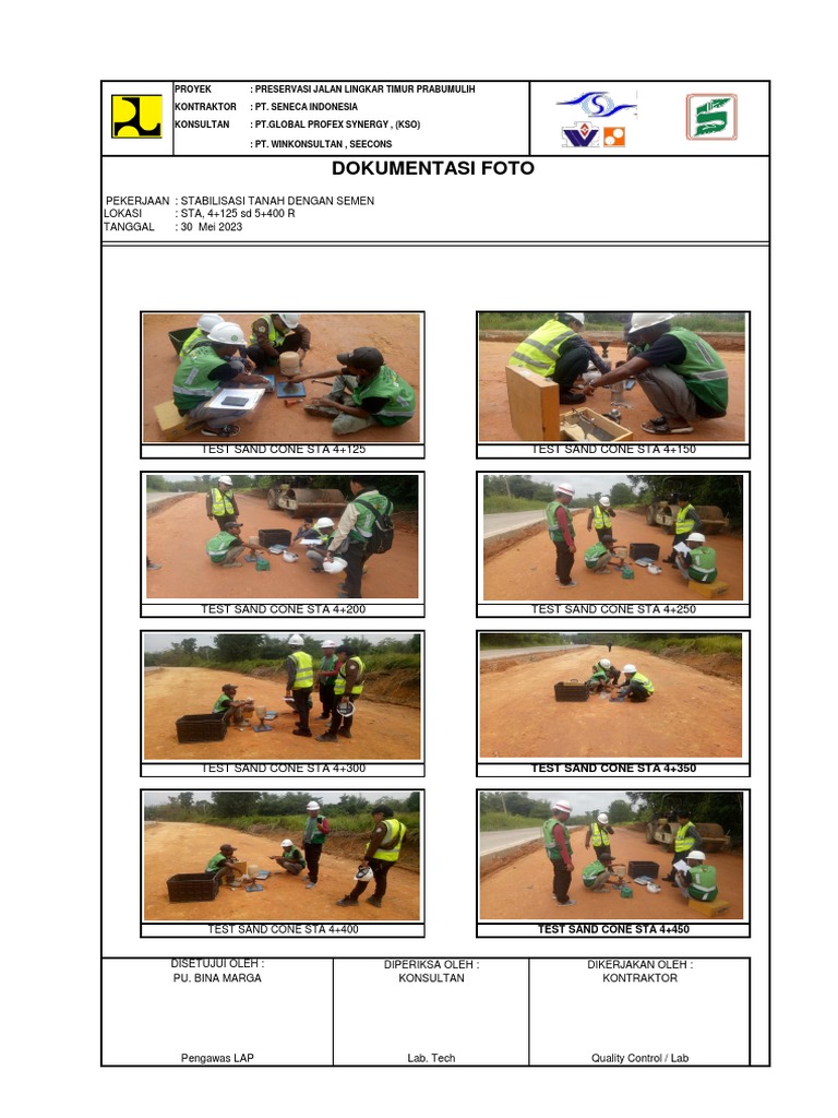 Tes Slump-Pembuatan Benda Uji - Test Sand Cone 30 Mei 2023 | PDF