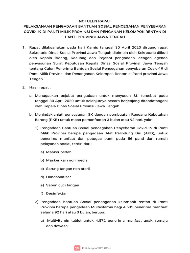 Notulen Rapat BTT | PDF