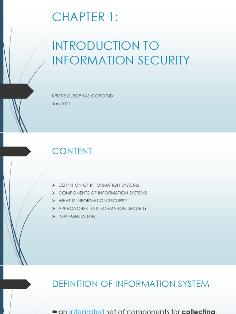 Chapter 1 - Introduction To Information Security | PDF | Information ...