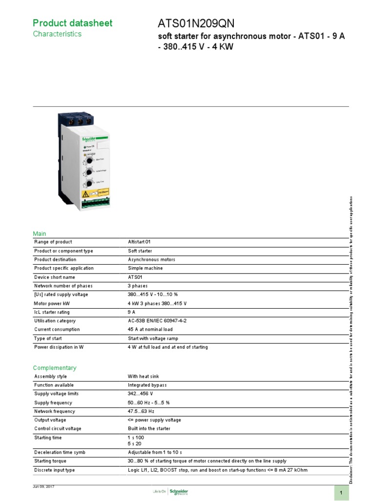 Altistart 01 - ATS01N209QN | PDF | Electric Motor | Relay