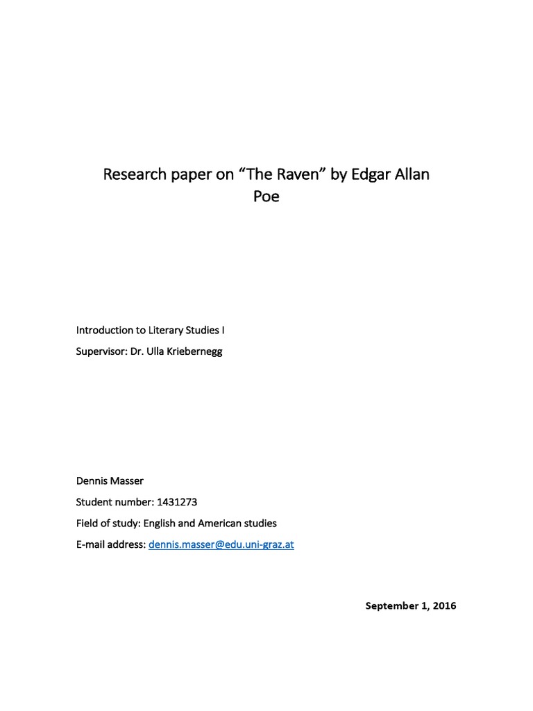 An Analysis To Edgar Allan Poes The Rave | PDF | The Raven | Edgar ...
