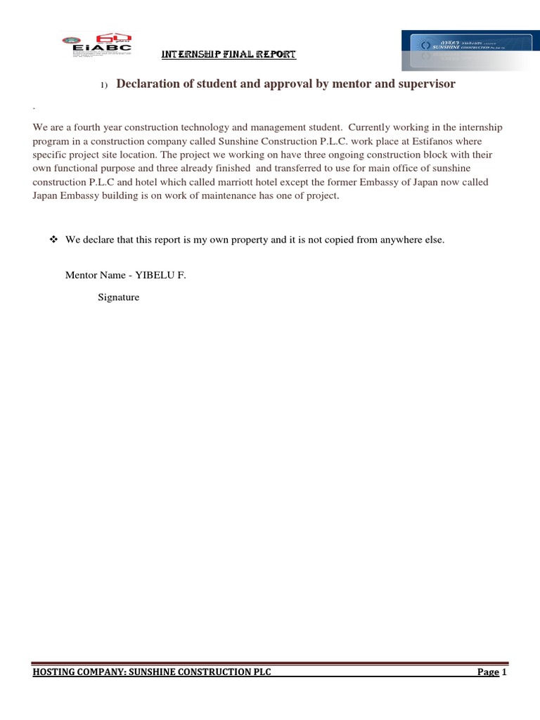 Intern Report1 | PDF | Concrete