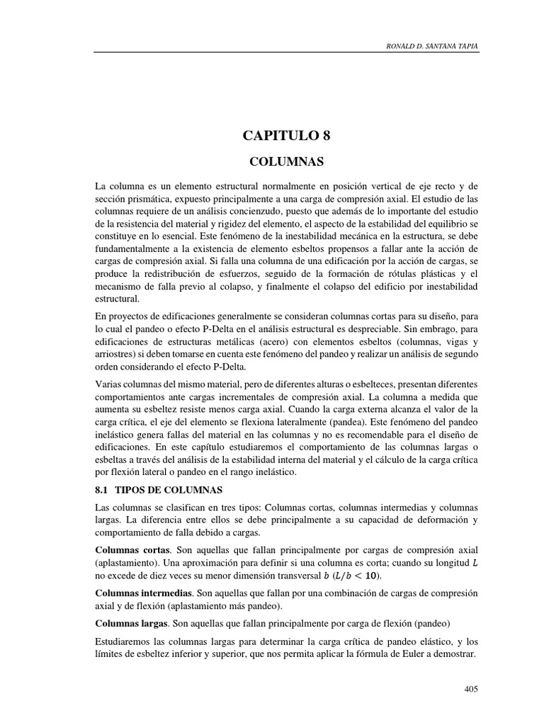 Capitulo Viiiv2.0 Columnas Pandeo | PDF | Pandeo | Física Aplicada e Interdisciplinaria