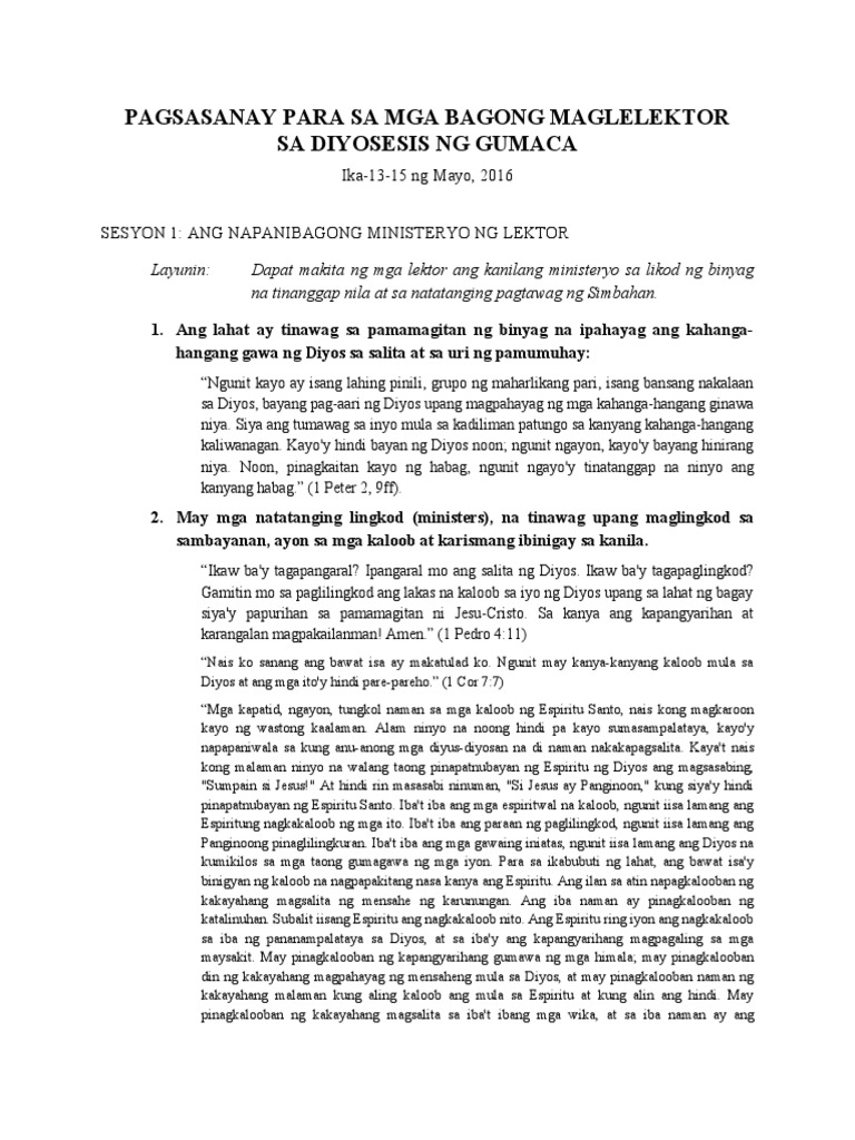 Pagsasanay Sesyon 1 | PDF