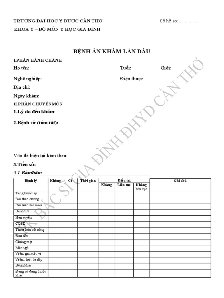 Benh An YHGD Hieu Chinh | PDF