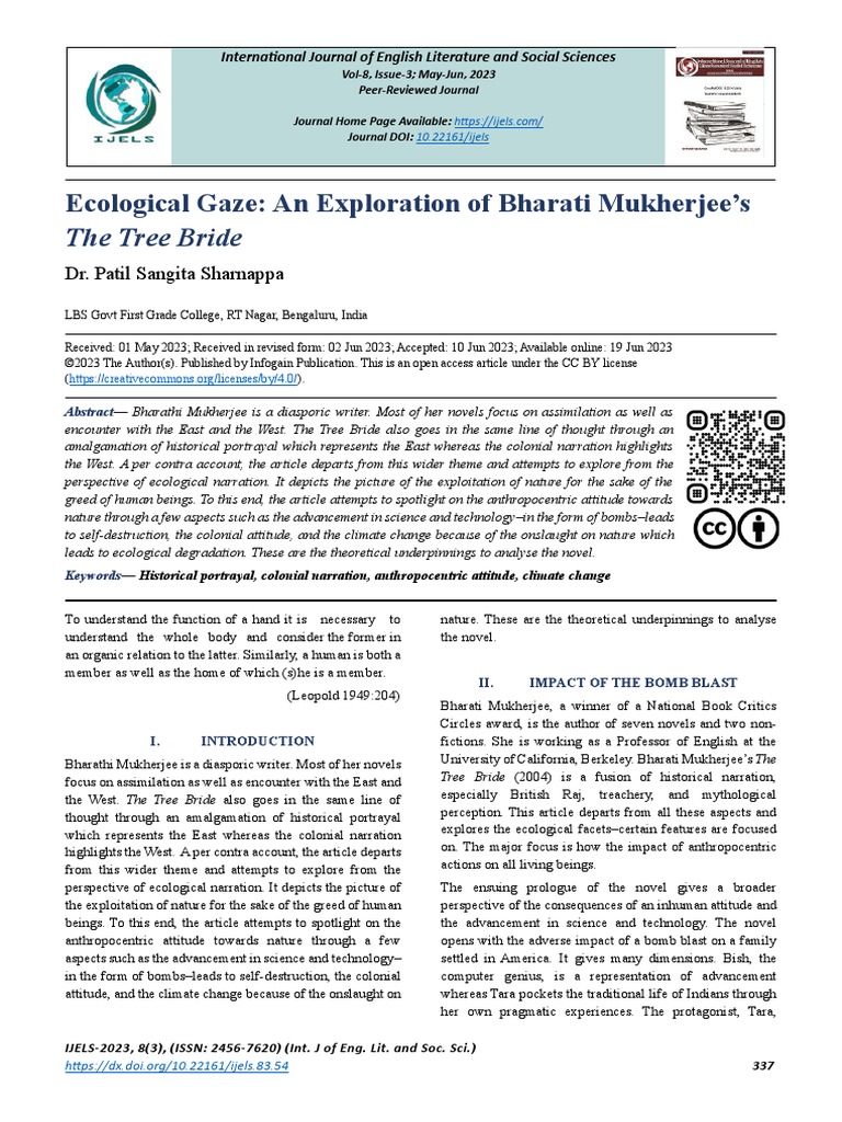 Ecological Gaze: An Exploration of Bharati Mukherjee’s The Tree Bride ...