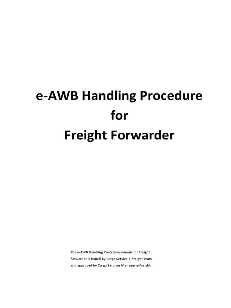 e-AWB Guide for Freight Forwarders | PDF