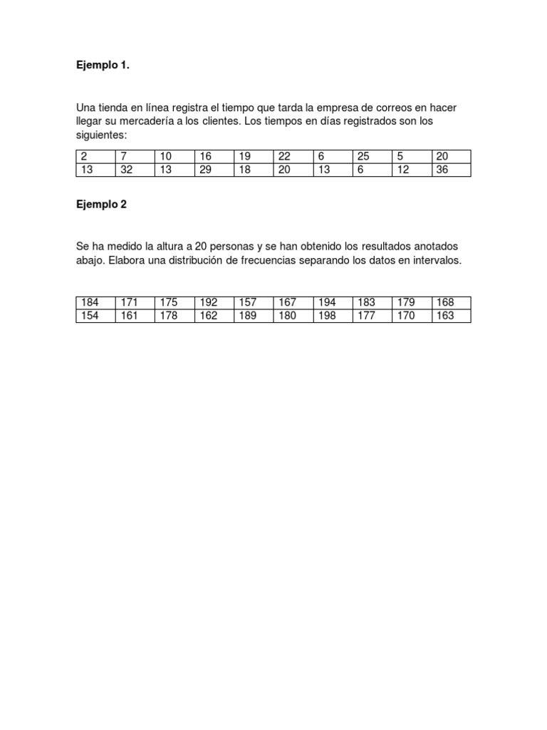 Ejercicios Distribución de Frecuencias Con Datos Agrupados | PDF