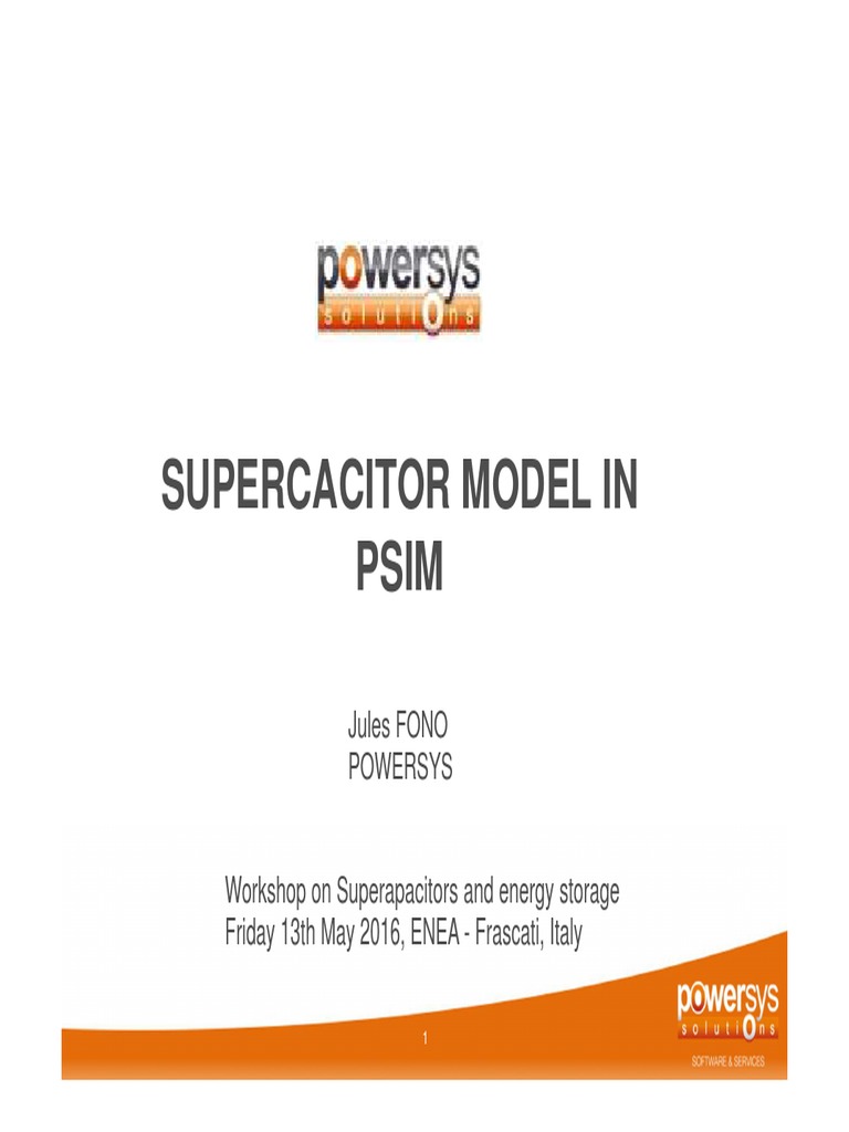 Fono PSIM Presentation ENEA | PDF | Capacitor | Spice