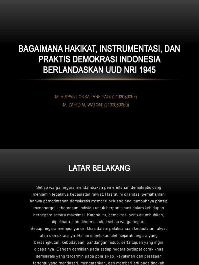 Bagaimana Hakikat, Instrumentasi, Dan Praktis Demokrasi | PDF Bagaimana Hakikat, Instrumentasi, Dan Praktis Demokrasi | PDF