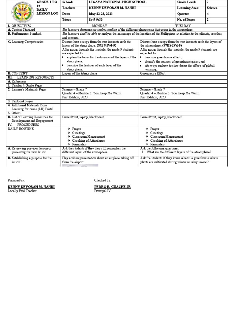 GRADE 7 LP 3rd week | PDF