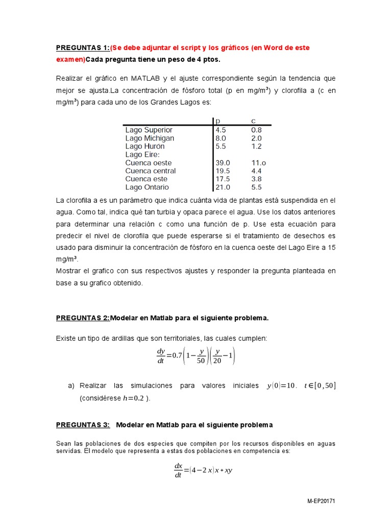 Preguntas 1: Cada Pregunta Tiene Un Peso de 4 Ptos.: (Se Debe Adjuntar El Script y Los Gráficos ...
