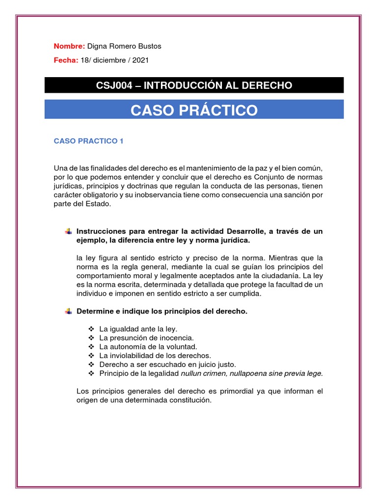 Ejemplo de Caso Práctico en Derecho | PDF | Gobierno | Justicia