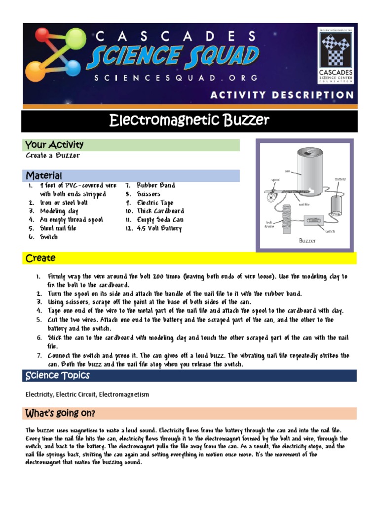 ActivityDescription ElectroMagnet Buzzer | PDF