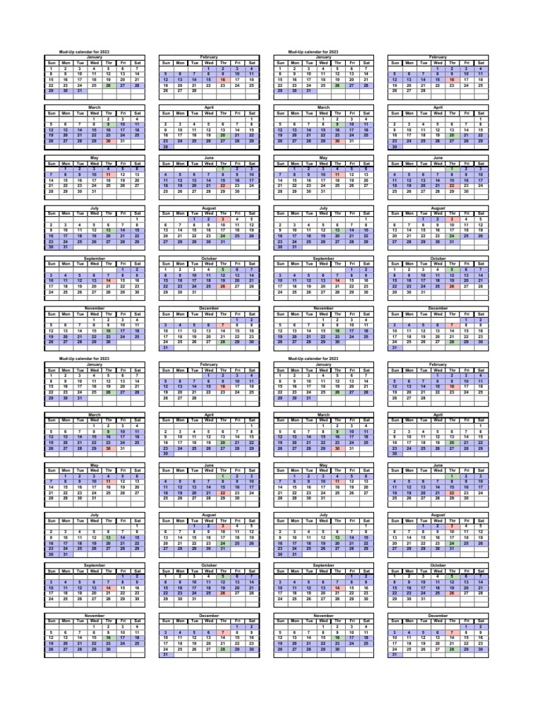 2023 Mud-Up Calendar | PDF