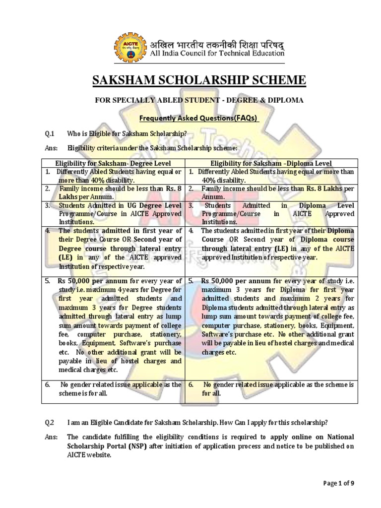 AICTE Saksham FAQ 2020-21 | PDF | World Wide Web | Internet & Web
