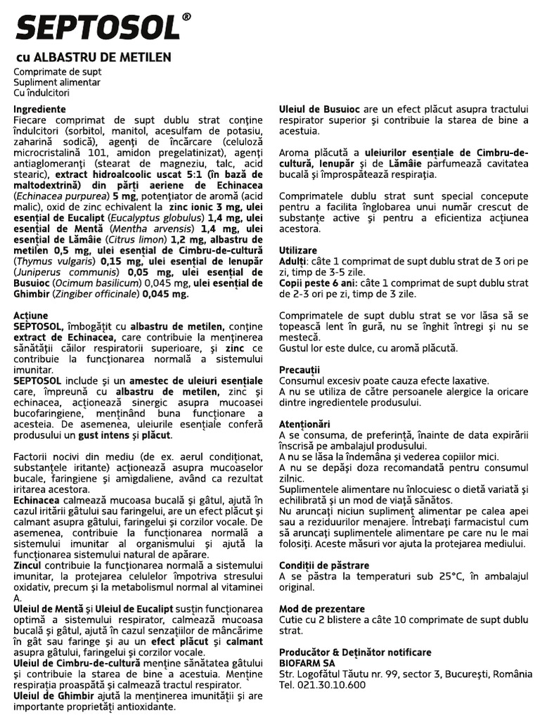 Prospect Septosol Cu Albastru de Metilen | PDF