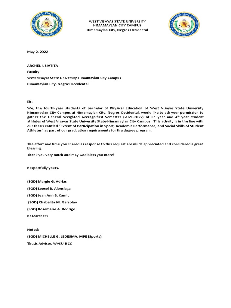 Letter For GWA | PDF