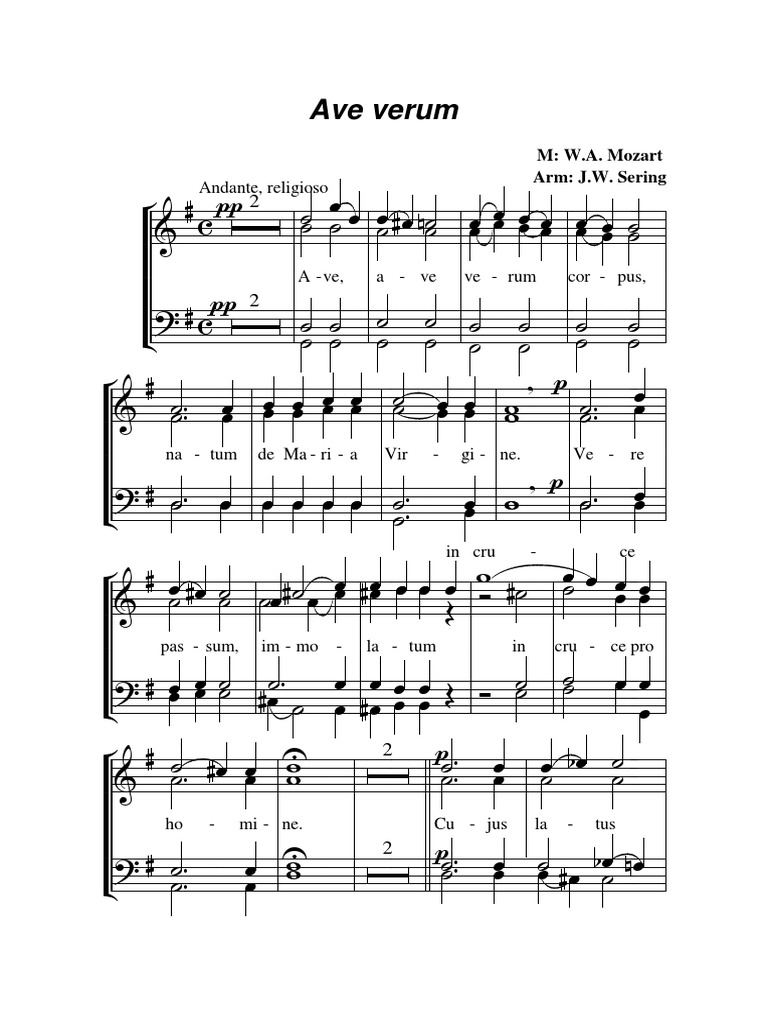 Ave Verum (Mozart) | PDF