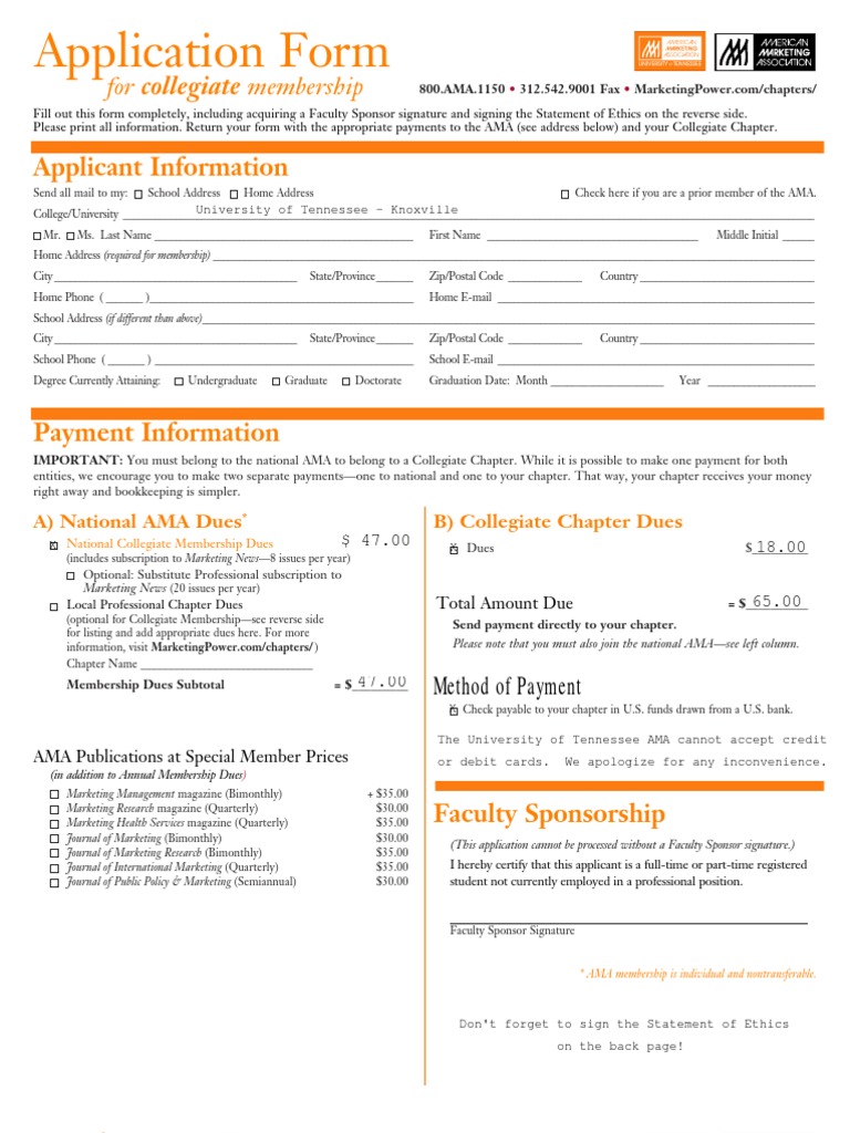 UT-AMA Application 2011 | PDF | American Medical Association | Credit Card
