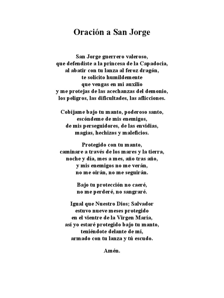 Oración A San Jorge | PDF