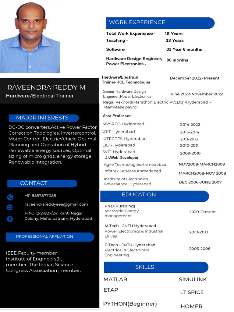 CV-Hardware-Electrical Trainer-HCL Tech | Download Free PDF | Distributed Generation | Power ...