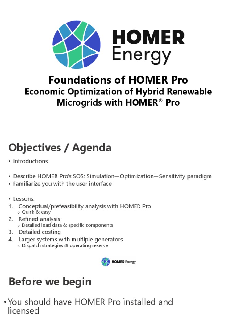 HOMER Pro Foundations Presentation | PDF