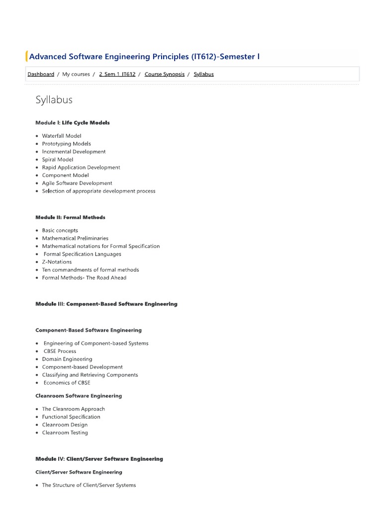 Advanced Software Engineering Principles | PDF