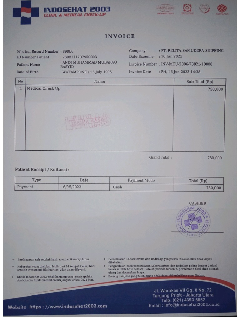 Invoice Mcu Mubaraq | PDF
