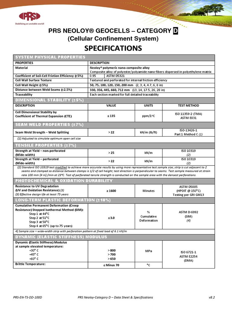 PRS Geotech Data Spec Neoloy Category D v8.2 | PDF | Civil Engineering ...