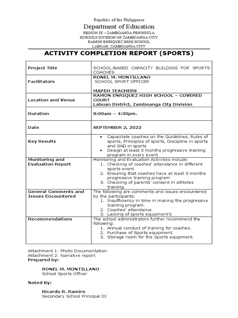Sports Narrative Report | PDF