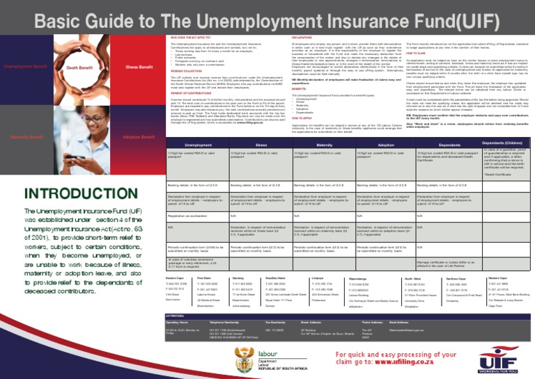 Basic Guide To The Unemployment Insurance Fund (UIF) | PDF | Unemployment Benefits | Employment